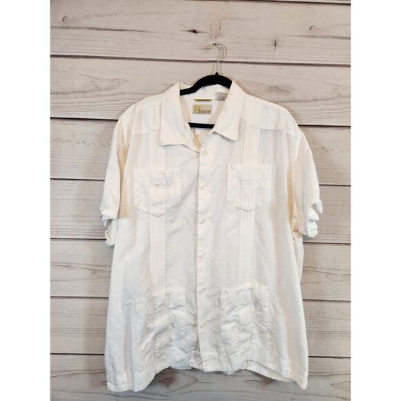 Cubavera | Shirts | Cubavera Mens White Linen Blend Guayabera Short ...